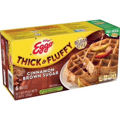 Eggo Think & Fluffy Cinnamon Brown Sugar Frozen Waffles - 11.6oz/6ct ...