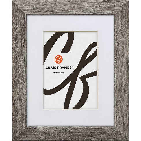 Craig Frames 8x10 Inch Gray Barnwood Single Image Picture Frame Matted ...