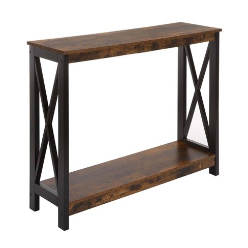 Breighton Home Xavier Console Table With Shelf Barnwood/black ...