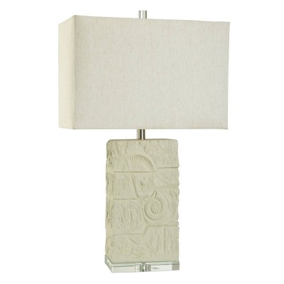 Table Lamp Cream Crackle Finish - Stylecraft: Ceramic Body, Linen Shade ...