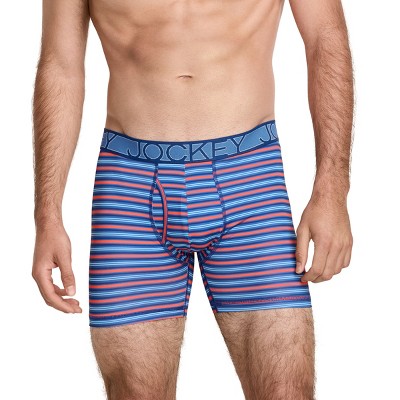 Jockey Men's Active Microfiber 5" Boxer Brief L Spark Stripe Blues : Target