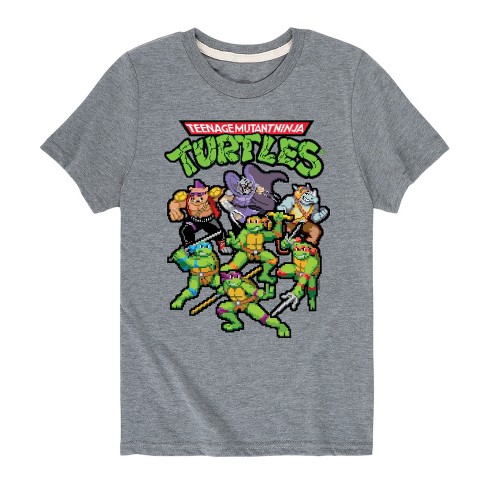 Teenage Mutant Ninja Turtles Pixel Gaming Group Short Sleeve Graphic T-shirt - Heather Grey - 5t ...