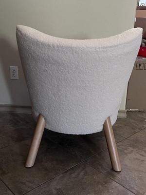 Sculpted Faux Shearling Accent Chair Cream - Threshold™ Designed With ...