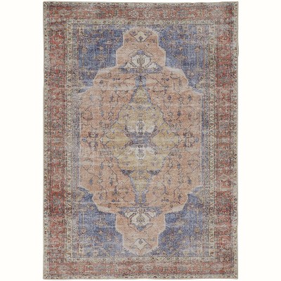 Percy Transitional Medallion Red/tan/blue Area Rug : Target
