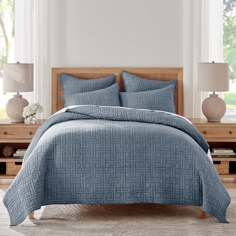 Melange Stitch Chambray Twin Quilt Set - Levtex Home : Target