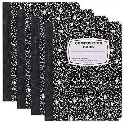 C-line® Composition Notebook, 100 Page, Wide Ruled, Black Marble, Pack ...