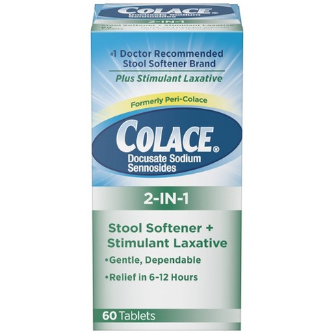 Colace 2-in-1 Stool Softener + Stimulant Laxative - 60ct : Target