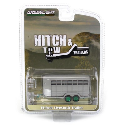 Chase Unit ~ 1/64 14ft Bumper Hitch Livestock Trailer, Gray, Hitch ...