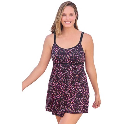 Swim 365 Women's Plus Size Surplice Swim Dress : Target