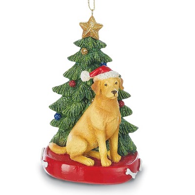 Collections Etc Festive Yellow Lab Christmas Tree Ornament 2.5 X 1.5 X ...