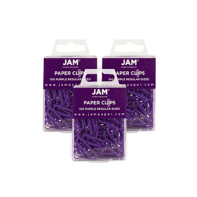 Jam Paper Colored Standard Paper Clips Small 1 Inch Purple Paperclips ...