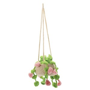 Unique Bargains Cotton Linen Fabric Short Rose Car Rear View Mirror ...