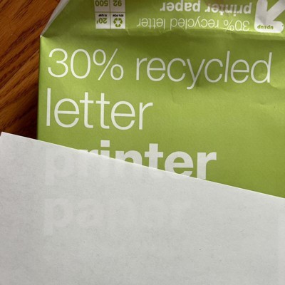 Recycled Printer Paper Letter Size 20lb 500ct White - Up & Up™ : Target