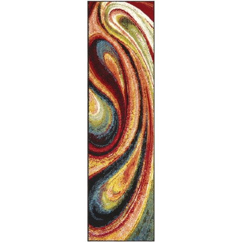 Home Dynamix Splash Adja Contemporary Abstract Swirl Runner Area Rug ...