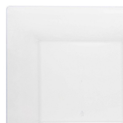 Smarty Had A Party 10.75" Clear Square Plastic Dinner Plates (120 ...