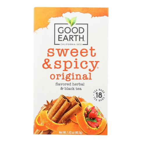 Good Earth Sweet And Spicy Herbal & Black Tea - Case Of 6/18 Bags : Target