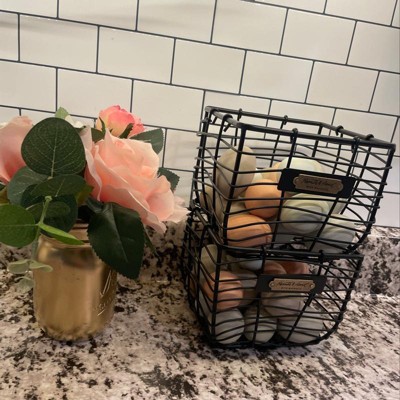 Round Wire Storage Basket With Handles Black - Hearth & Hand™ With ...