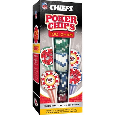 Masterpieces Casino Style 100 Piece Poker Chip Set - Nfl Kansas City ...