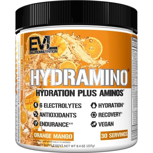 Evlution Nutrition Hydramino - Hydration + Amino Acids - Orange Mango - 30 Servings : Target