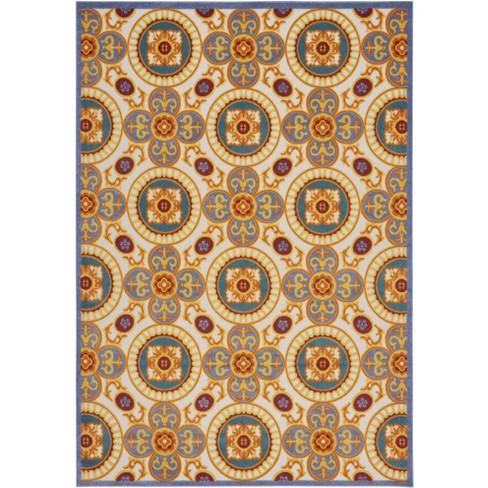 Nourison Aloha Contemporary Medallion Flatweave High-low Indoor Outdoor ...