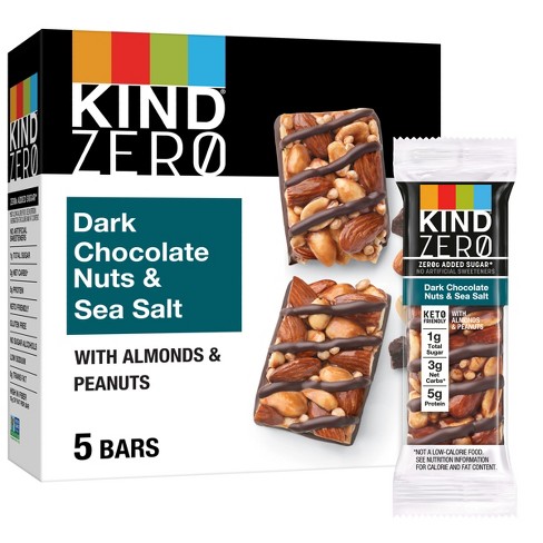Kind Zero Dark Chocolate Nuts & Sea Salt Bars - 6.2oz/5ct : Target