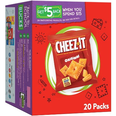 Cheez-it Original Baked Snack Crackers - 1oz - 20ct : Target