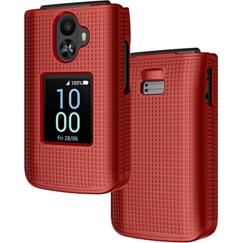 Nakedcellphone Case For Tcl Flip 3 Phone - Hard Shell Cover - Bold Red ...
