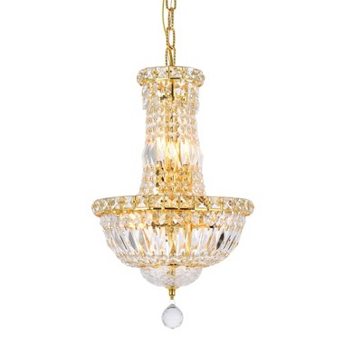 Elegant Lighting Tranquil 6 Light Gold Pendant Clear Royal Cut Crystal ...