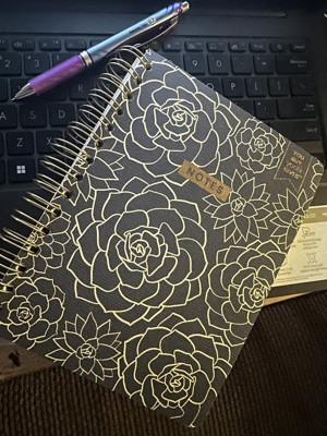 100 Sheet College Ruled Evolve Journal 6"x8" Spiral Soft Cover Navy Succulents - Yoobi™ : Target