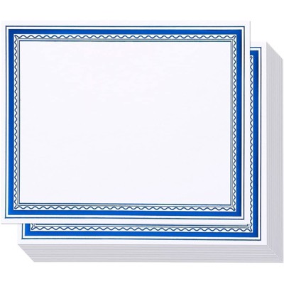 Best Paper Greetings 50 Pack Blue Foiled Blank Certificate Sheets, 2024 ...