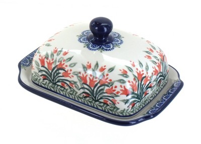 Blue Rose Polish Pottery Spring Tulip Butter Dish : Target