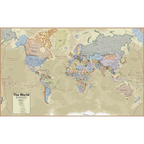 Hemispheres Boardroom Series World Laminated Wall Map : Target