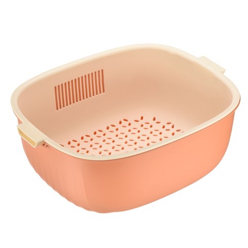 Unique Bargains Colander Bowl Strainers Set Plastic Double Layered ...