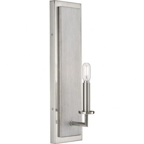 Progress Lighting Galloway 1-light Wall Sconce, Brushed Nickel, Faux ...