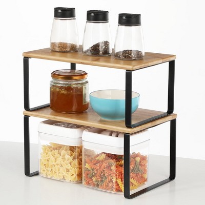 Songmics Cabinet Organizer Shelf, Set Of 2 Kitchen Counter Shelves ...