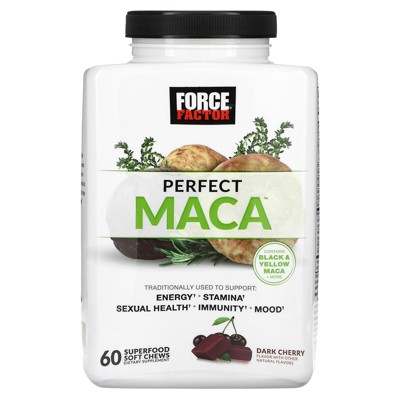 Force Factor Perfect Maca , Dark Cherry, 60 Superfood Soft Chews : Target