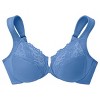 Glamorise Womens Wonderwire Front-closure Underwire Bra #1245 Blue 48d ...