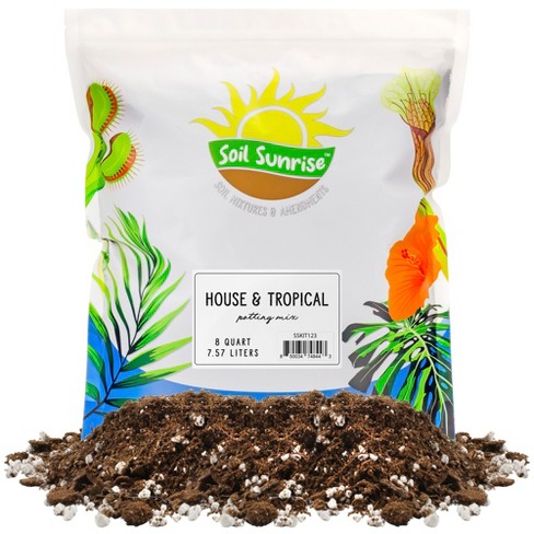 Soil Sunrise 8qt Tropical House Plant Potting Mix For All Types Of ...