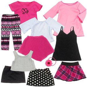 Sophia's 11-Piece Spring Wardrobe with Accessories for 18" Dolls, Pink ...