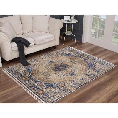 Luxe Weavers Fringe Modern Oriental Taupe 5x7 Area Rug : Target