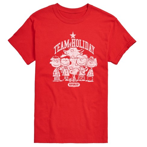 Men's Peanuts Snoopy Charlie Linus Sally And Lucy Team Holiday Spirit ...