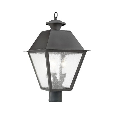 Livex Lighting Mansfield 3 - Light Post Light In Charcoal : Target
