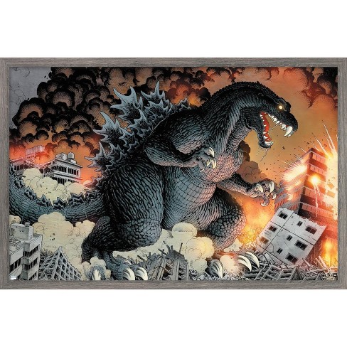 Trends International Godzilla: Comic - City Framed Wall Poster Prints ...