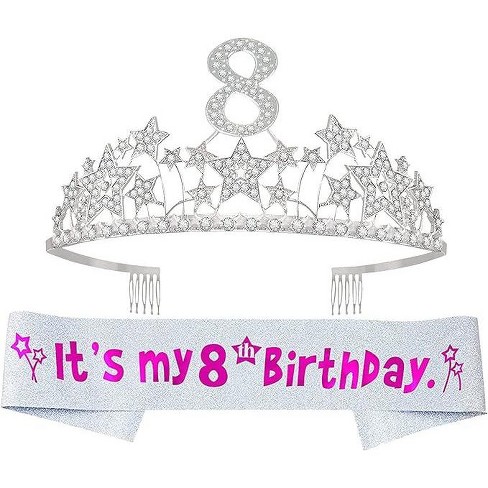Ebe Emmasbyemma 8th Birthday Sash And Tiara For Girls, Silver : Target