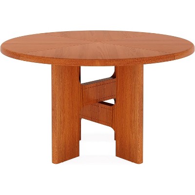 Tribesigns 47.24-inch Wood Round Dining Table With Crossed Base : Target