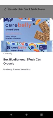 Cerebelly Organic Blueberry Banana Sweet Potato Smart Snack Bars - 4 ...