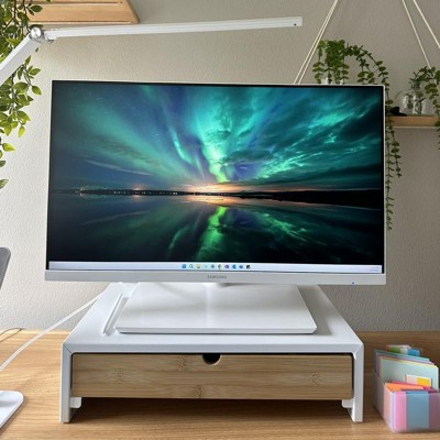 White Monitor Stand With Drawer - Brightroom™ : Target