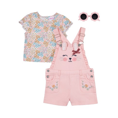 Little Lass Toddler Girl's 2 Piece Shortall Set : Target