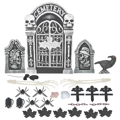 Halloween Express 24 Piece Tombstone Set Decoration : Target