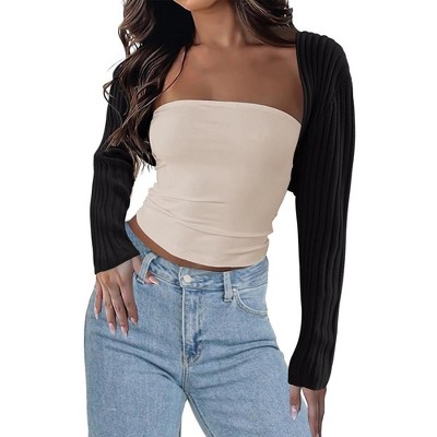 Womens Chunky Cardigan Long Sleeve Open Front Sweater Shrug Midweight ...